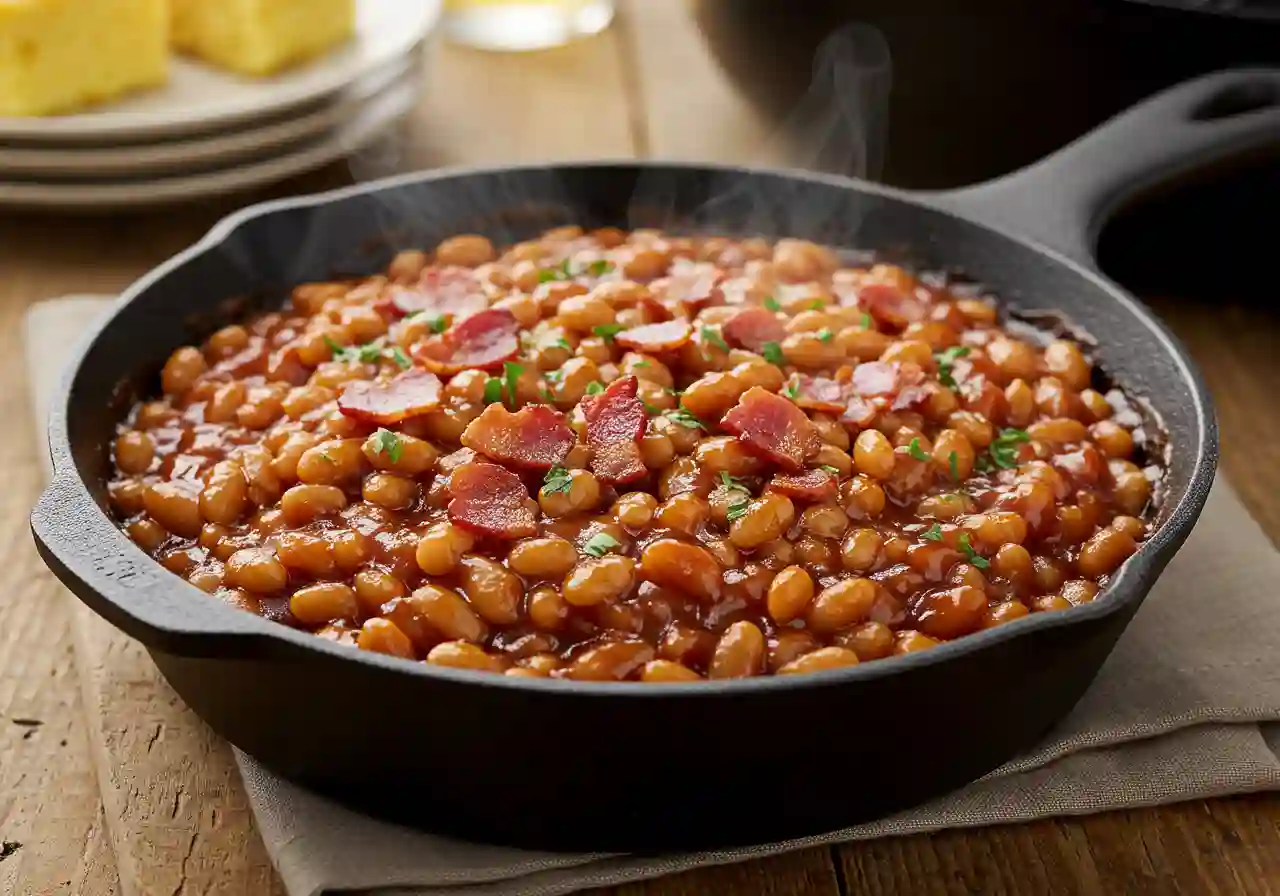 Sweet and Spicy Baked Beans - My Grandma's Pie