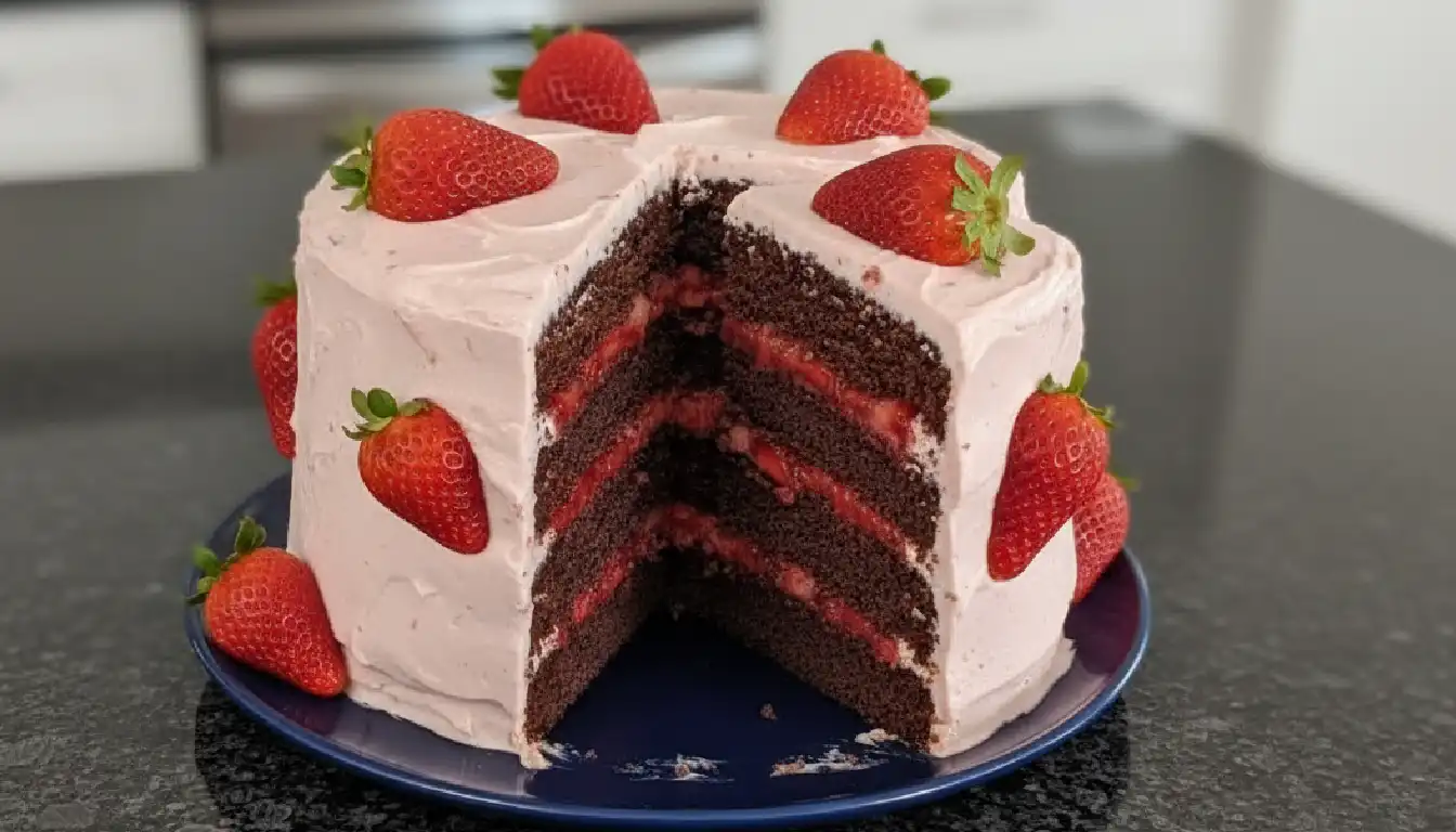 Strawberry Chocolate Cake Recipe - My Grandma's Pie