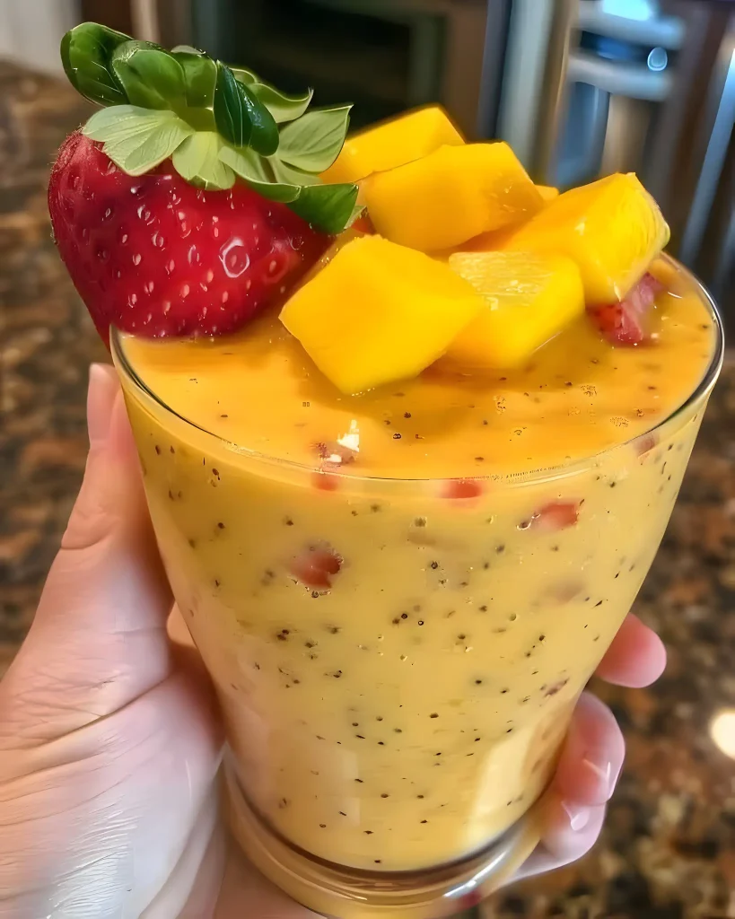 Tropical Strawberry Mango Smoothie - My Grandma's Pie