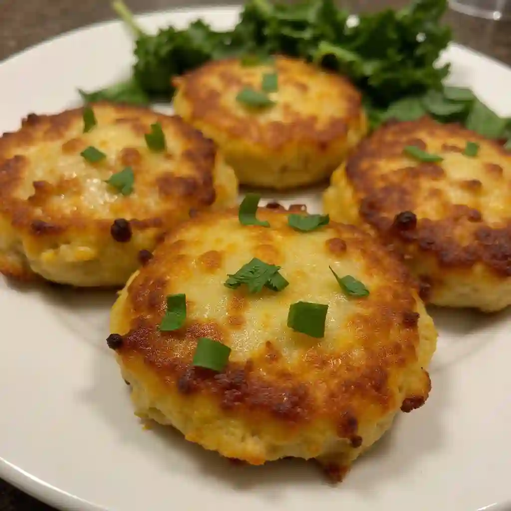 Cheesy Garlic Chicken Patties - My Grandma's Pie