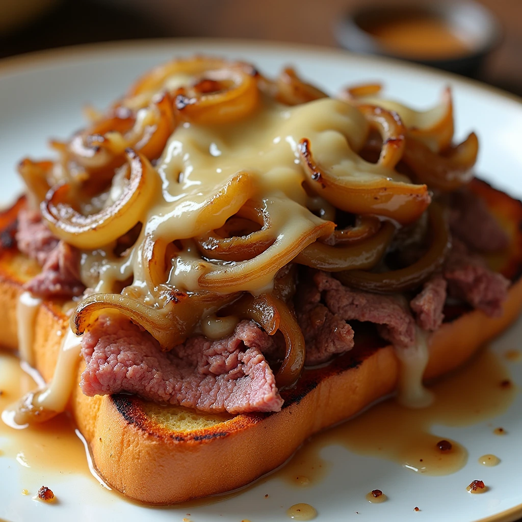 French Onion Beef Toast - My Grandma's Pie