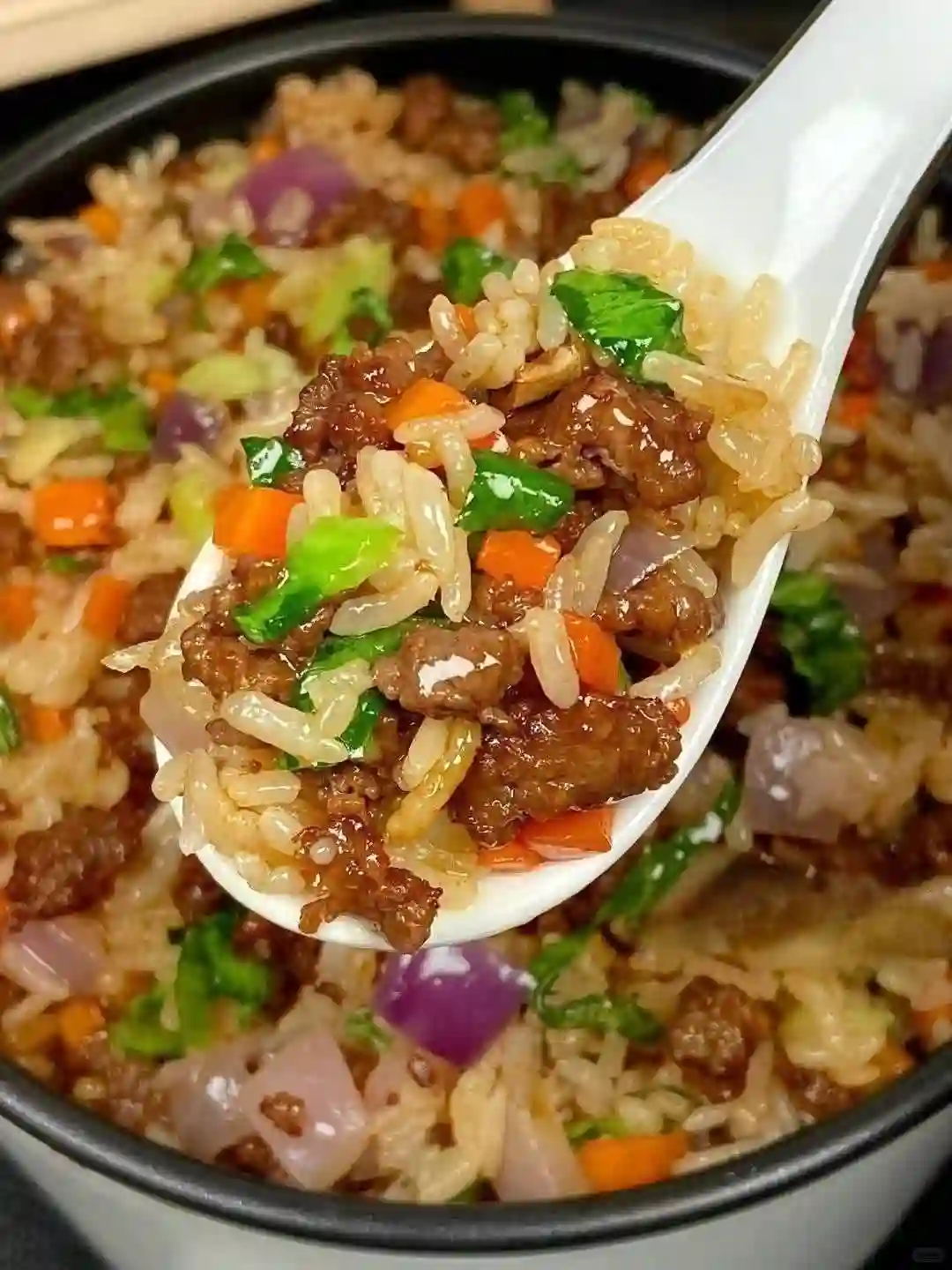 Savory Onion Beef Fried Rice - My Grandma's Pie