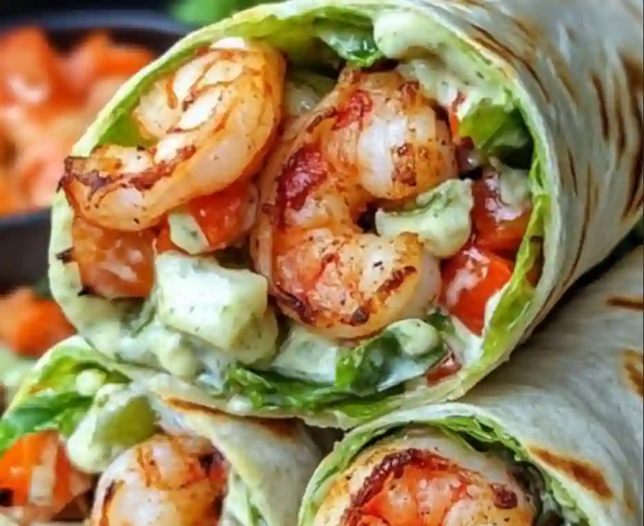 Grilled Shrimp Caesar Wraps - My Grandma's Pie