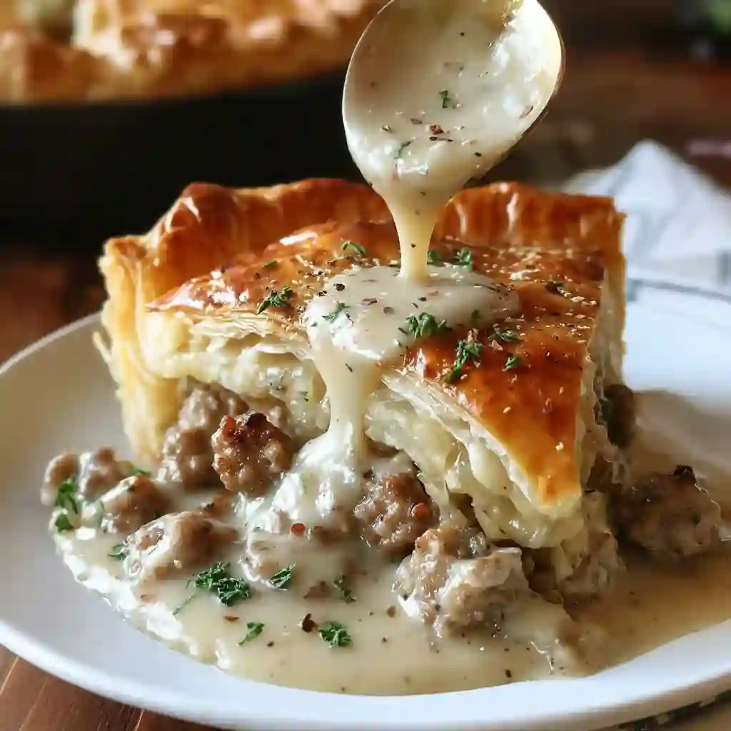 Sausage Gravy Puff Pie Recipe - My Grandma's Pie