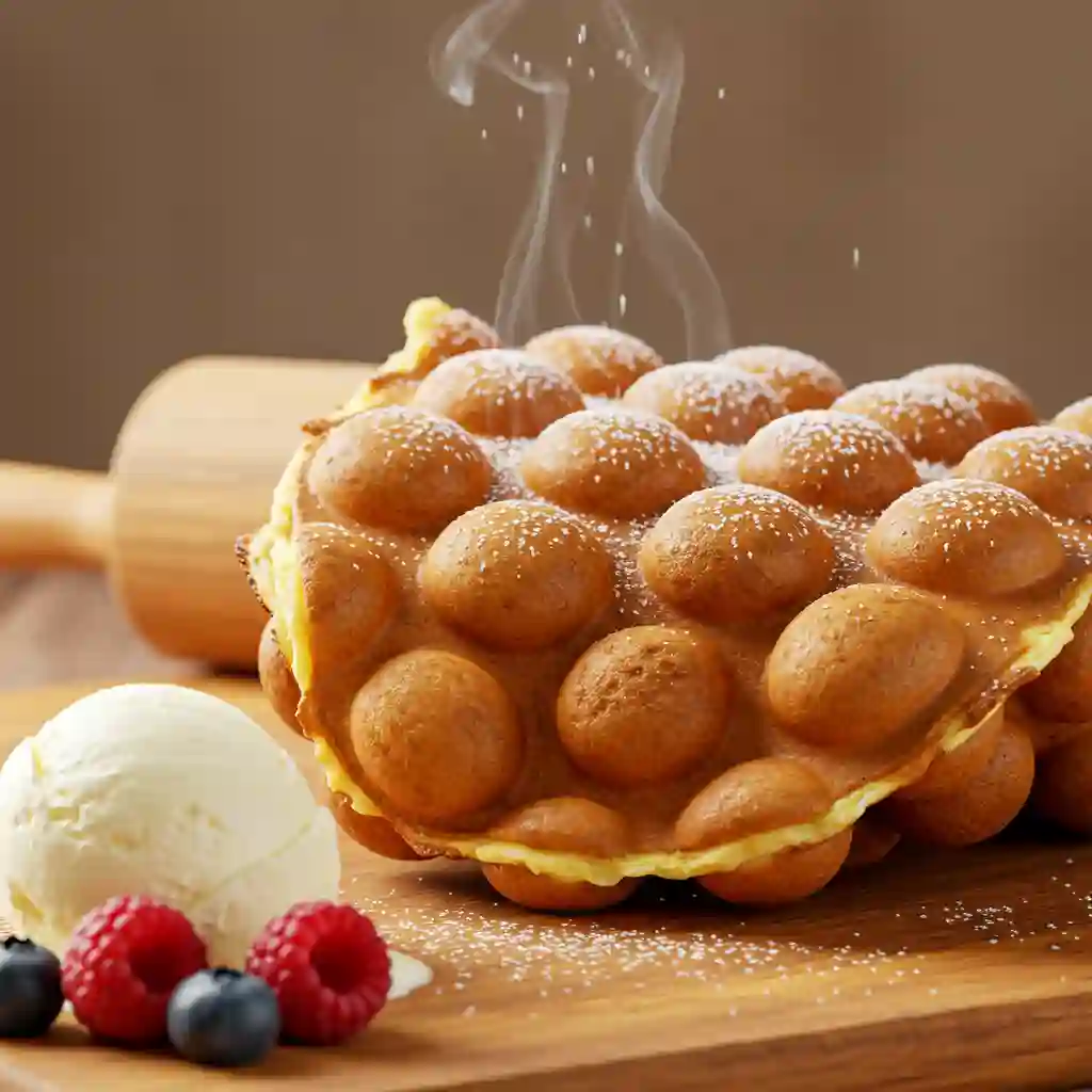 Bubble Egg Waffles - My Grandma's Pie