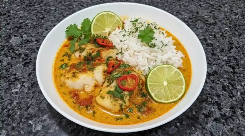 Coconut Lime Fish Curry with Fluffy Jasmine Rice - My Grandma's Pie