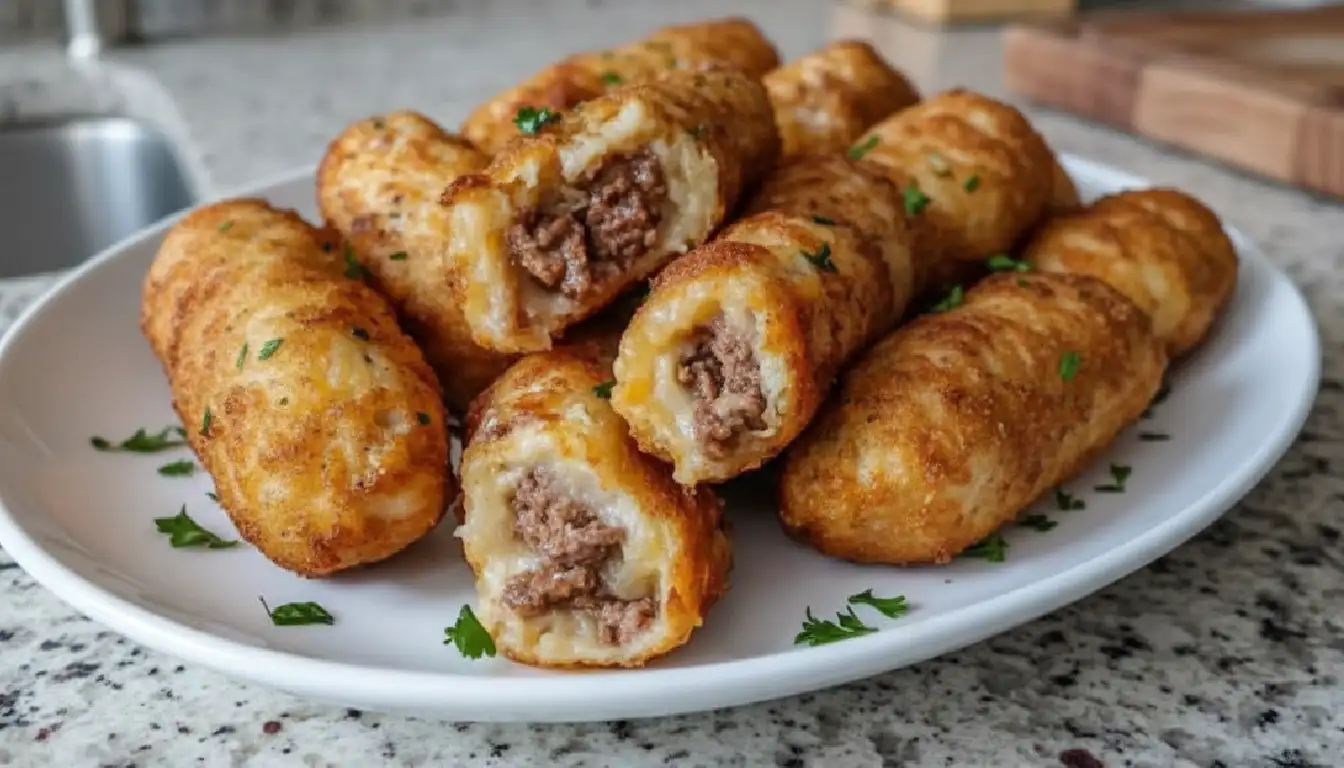 Spicy Garlic Beef Croquettes with Crispy Golden Crust - My Grandma's Pie