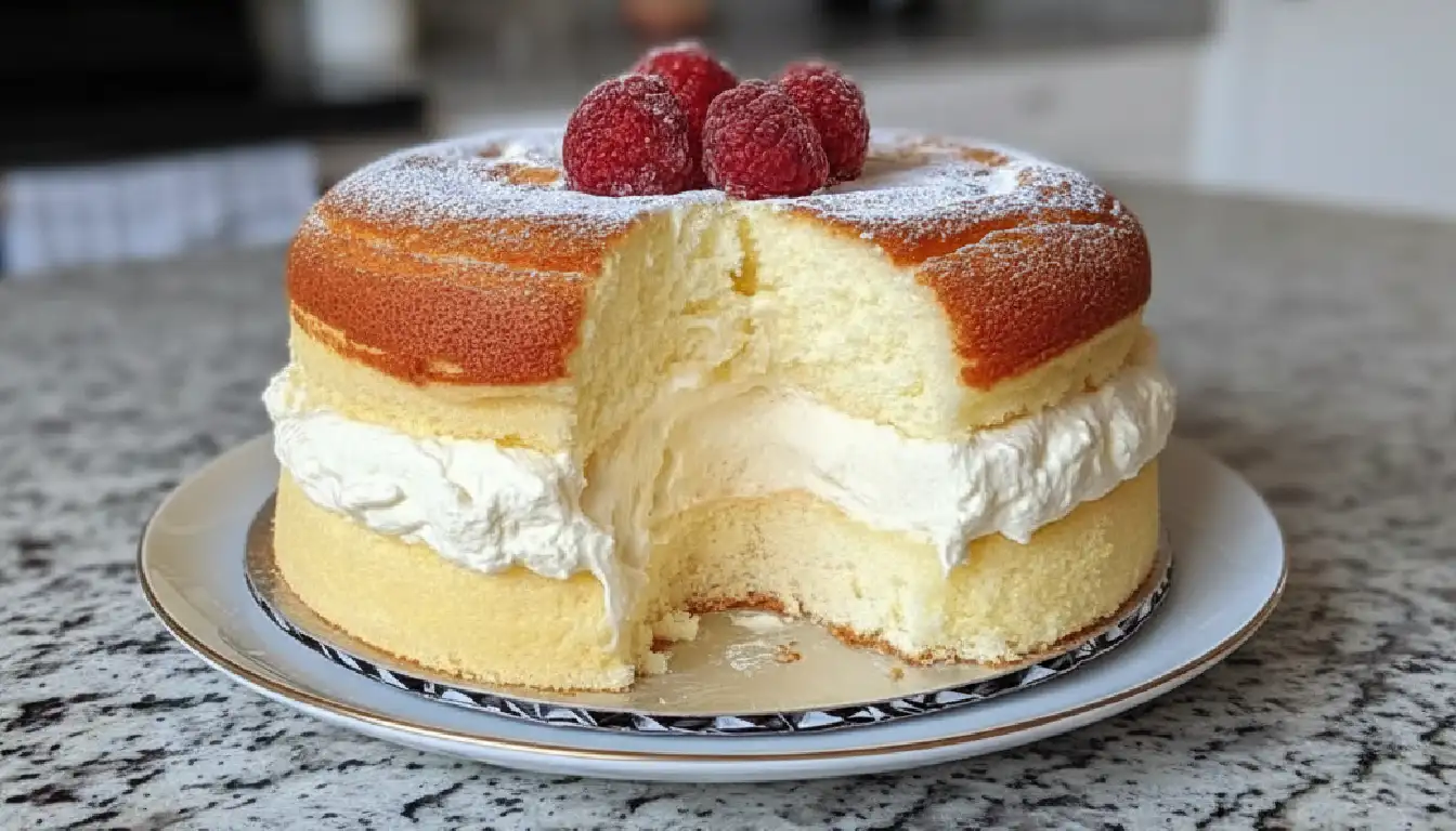 Victoria Sponge Cake with Whipped Cream Recipe - My Grandma's Pie